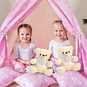 Jexine 2 Pieces Flower Girl Gifts Wedding 10 Inch Flower Girl Bear Stuffed Animal Will You Be My Flower Girl Proposal Gifts from Bride Groom with Clothing for Wedding Proposal Anniversary Party