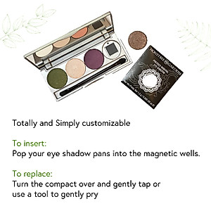 Honeybee Gardens Refillable Pressed Eye Shadow Quad Compact, Holds Up To Four Eye Shadow Colors, Fits 26mm or Smaller Pan, Customizable Travel Eye Makeup Kit