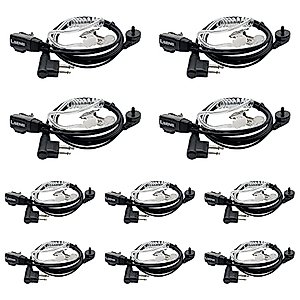 Acoustic Tube Motorola Walkie Talkies Earpiece with Mic PTT Lseng 2 Pin Earpiece for Walkie Talkies Compatible Motorola Radio CP200 CP200d GP2000 CLS1110 CLS1410 CLS1413 CLS1450 (10 Pack)