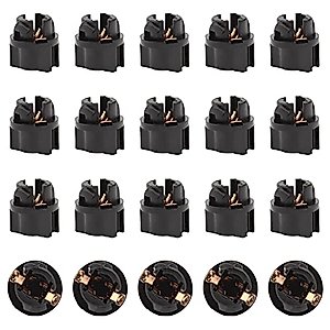 ALOPEE T5 Twist Lock Socket 2721 Wedge Base Socket for Auto Dashboard Instrument Panel Cluster Light Bulbs Socket DC 12V, Pack of 20