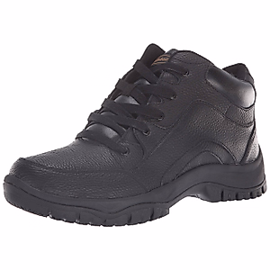 Dr. Scholl's Shoes Men's Charge Slip-Resistant Work Boot, Black Leather, 12 Wide