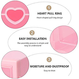 DOITOOL 6Pcs Plastic Shoes Boxes Stackable Shoe Organizer Bins Foldable Shoe Container Drawer Type Shoe Organizer (Pink)