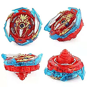 Bey Battle Burst Gyro Blade Toy Set Great Birthday Gift for Kids Children Boys 6 8 + Metal Fusion Attack Top Battling Game with 4 Spinning Tops 2 Two-Way Launcher