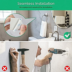 Generic Adhesive Hooks, Heavy Duty Towel Hooks for Hanging, Waterproof Stainless Steel Wall Hanging Coat Hat Robe, Modern Cabinet Closet Hanger Bathroom Bedroom Kitchen Door 4 Pack, Silver, (Li-HK04)