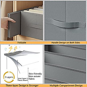 MUIRK Wardrobe Clothes Organizer for Folded Clothes,7Pack Closet Organizers and Storage,Dresser Drawer Organizers for Clothing,Washable Fabric Drawer Organizer Dividers Storage Bins