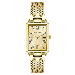 Anne Klein Women's Japanese Quartz Dress Watch with Stainless Steel Strap, Gold, 12 (Model: AK/3882CHGB)