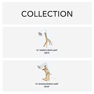 Globe Electric 52210 Gigi Giraffe 11" Wooden Novelty Lamp, White Shade, in-Line On/Off Rocker Switch