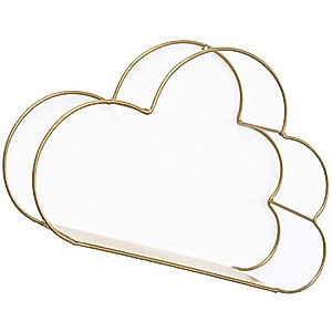 FRECI Metal Wall Hanging Storage Shelf Cloud-Shaped Wall Mount Hanging Organizer Suit for Bookshelf/Bathroom Storage Home Supplies - Bronze