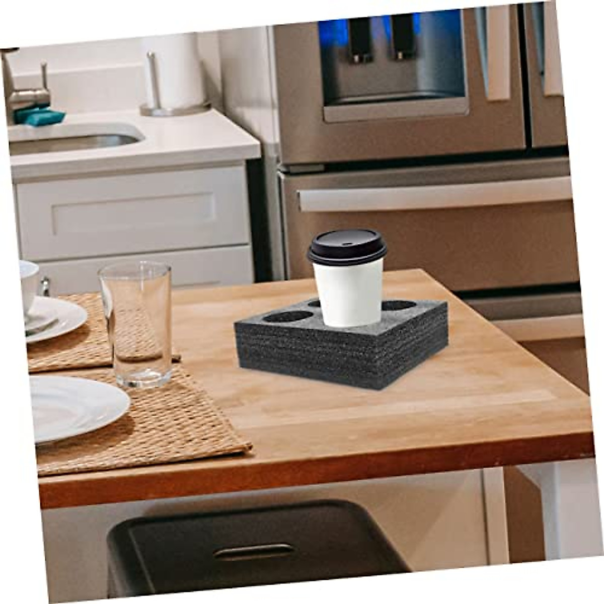 CIYODO 4pcs 4 Hole Cup Holder Car Gadgets Accesorios Auto Car Accessory Coffee Mug Hanger Coffee Cup Rack Outdoor Cup Tray Beverage Takeout Accessory Cup Fixing Holder Packing Trays Shelf