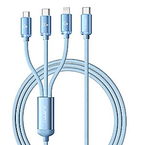 CAFELE [Design for Mac] [100W Fast] USB C Multi Charging Cable, 3in1 Multiple Phone Charger Cord, USB C Multi Cable with Type C/Micro USB/IP for Samsung S23 S22 S21, Phone 14 13 12, Pad Pro, Mac, 6ft