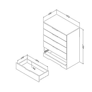 South Shore Holland 5-Drawer Chest, Black Oak