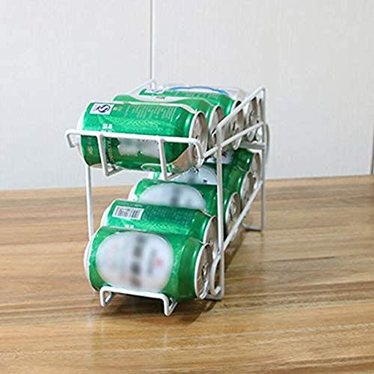 AUSUKY 2 Tier Metal Can Dispenser Refrigerator Beverage Rack Storage Holder for Soda Beer Coke