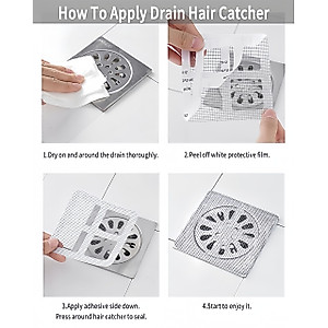 Disposable Shower Drain Hair Catcher, Shower Drain Mesh Stickers, Floor Drain Sticker, Sewer Hair Blocking Stickers Hair Strainer for Bathroom, Laundry, Bathtub, Kitchen, Sink. 30 PCS.