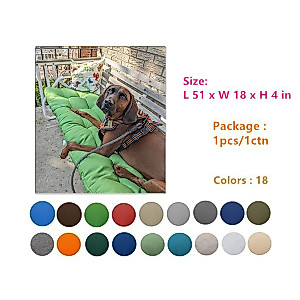 QILLOWAY Indoor/Outdoor Bench Cushion,51-Inches,Navy Blue