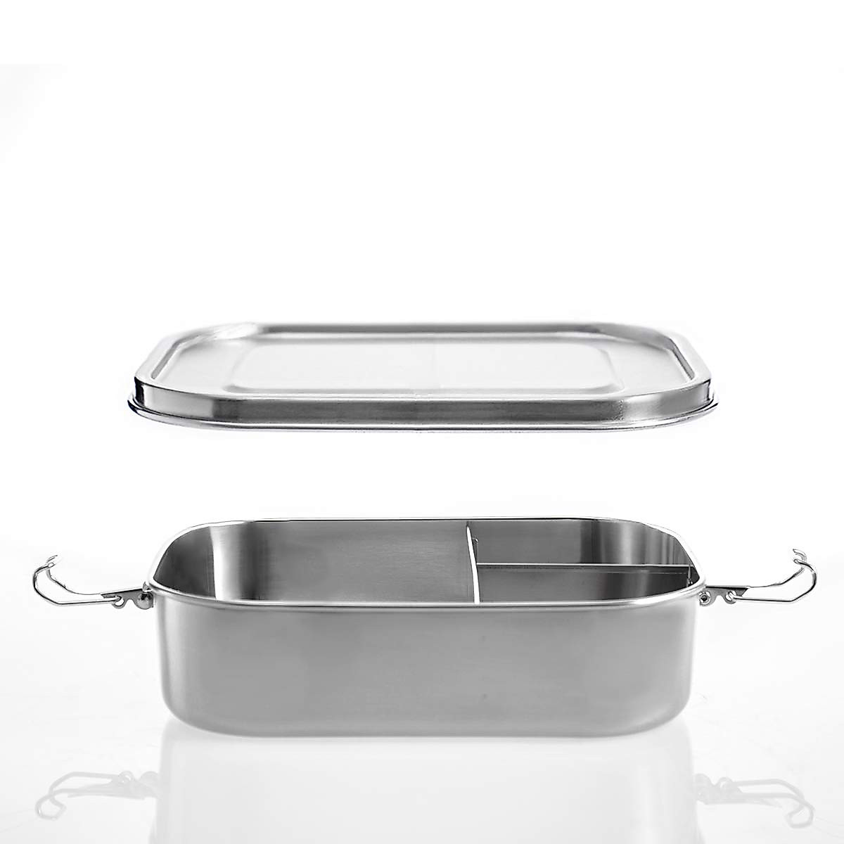 Stainless Steel Bento Box Lunch Containers For Adults Leakproof 3 Compartment Metal Bento Lunch Box Food Container For Over 5 Years Old Kids (1400ml/47oz)