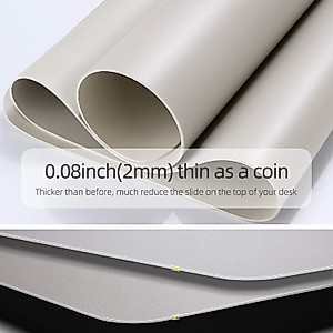 YSAGi Multifunctional Office Desk Pad, Ultra Thin Waterproof PU Leather Mouse Pad, Dual Use Desk Writing Mat for Office/Home (31.5" x 15.7", Grey)