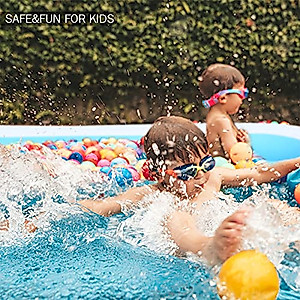 Inflatable Blow Up Kiddie Pool Family Swimming Pool 103" X 69" X 20" Family Full Size Rectangular Pool Paddling Water Splashing Ball Pool for Kids Toddler Adult for Outdoor Garden Backyard