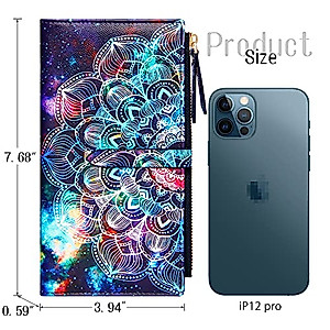 YOUBDM Slim Wallets for Women Credit Card Holder RFID Bifold Clutch Wallets Checkbook with Zipper Pocket