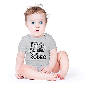 AW Fashions This Is Actually My First Rodeo Baby Bodysuit Adorable Newborn Girl Boy Clothes Newborn Romper (Newborn, Sports Grey)