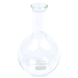 Corning Pyrex® #4060-500, 500mL Long Neck Boiling Flask, Flat Bottom and Tooled Mouth (Single)