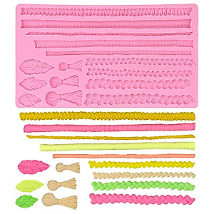 Hemp Rope Fondant Molds, Macrame Tassel Cake Decorating Silicone Molds, Kitchen Candy Chocolate Baking Tools for Cookie Mousse Cupcake Desserts, Epoxy Crafts, Modeling Clay, Candle Decoration, Soap