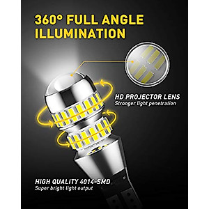 AUXITO 912 921 LED Bulbs for Backup Reverse Light Bulbs, 2600 Lumens 4014 42-SMD, 6000K White, Non-polarity 906 W16W T15 921 LED Bulb Direct Back Up Turn Signal Replacement Lamp, Pack of 2