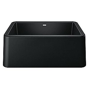 Blanco Ikon Silgranit Kitchen Sink, 27x19x9, Coal Black