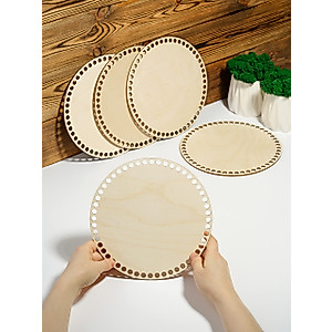 Premium Baltic birch plywood 8" Round x 5 pcs Wooden Basket Bottoms set, solid wooden base for DIY