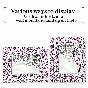 Cute Cat 4x6 Picture Frame Picture Frame for Wall and Tabletop Display, Horizontal and Vertical for Wall Mounting Cartoon Cat Kittens Wooden Photo Frame