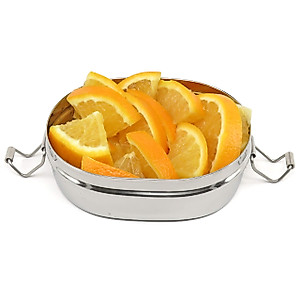 Lifestyle Block Stainless Steel 5 Inch Oval Snack Container - Eco Friendly and BPA Free