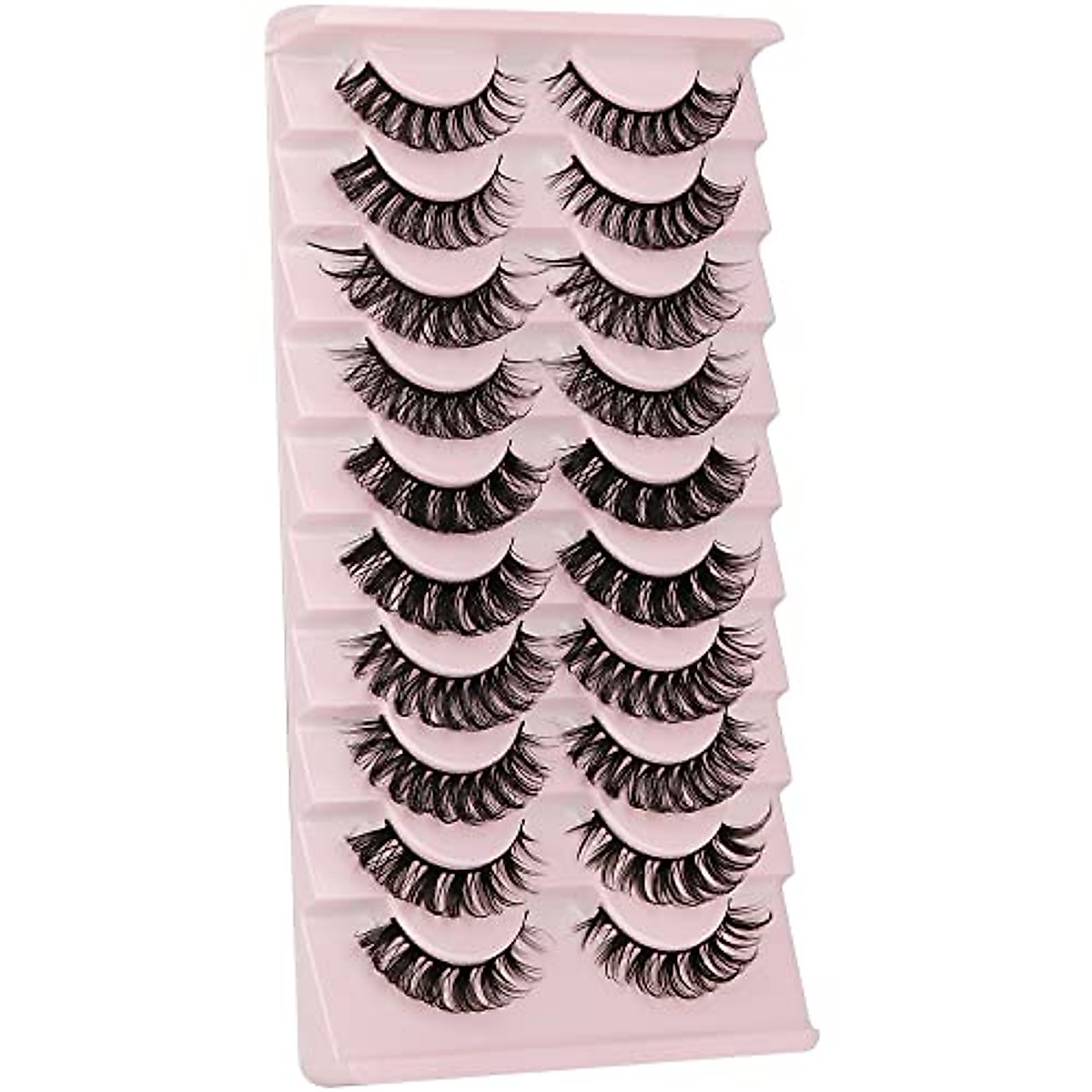 Eyelashes Russian Volume Strip Lashes 5 Styles Mixed Natural Wispy D Curly Mink False Eyelashes Look Like Extensions 10 Pairs by Yawamica