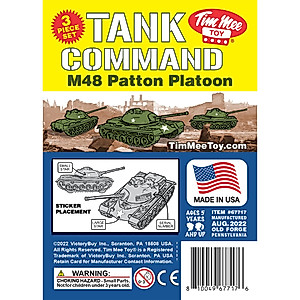 TimMee Toy Tanks for Plastic Army Men - OD Green WW2 3pc - Made in USA
