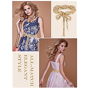Hercicy Women Bohemian Style Belt Macrame Braid Waist Belt for Dresses Christmas (Khaki) Medium