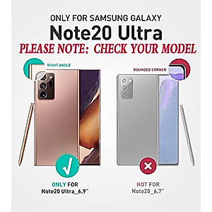 AKINIK for Note 20 Ultra Case, Samsung Galaxy Note 20 Ultra Case with Self Healing Flexible TPU Screen Protective [2 Pack], Military Grade with Kickstand Case for Samsung Note 20 Ultra 5G-Black