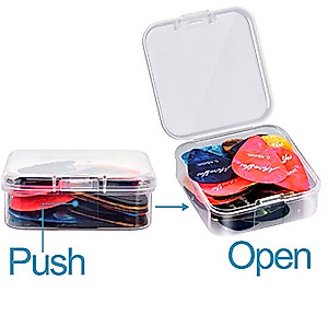 MOREYES 28Pcs Picks Guitar Tuner Clip on Chromatic Digital Tuner for Acoustic Guitars Violin, Ukulele, Bass