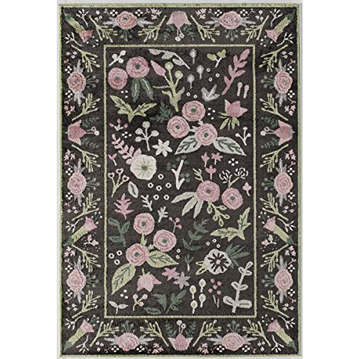 Rugs America Onyx & Pink Gardenias Transitional Rug Gardenia Pink Onyx VA30A 2'0"X4'0" Area Rug