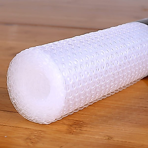 Denformy Shelf Liner,Fridge Liner Mat,Cabinet Liner,Kitchen Fridge Mat Pad for Fruit,Vegetable Drawers,Heavy Duty Extra Thick Anti-Slip Design Non Adhesive,Washable 59 Inch x 14 Inches,Clear