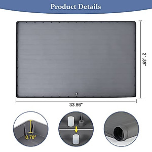 TACHLAND Under Sink Mat 34 x 22 Waterproof Under Kitchen Sink Mat Cabinet Mat with Drain Hole Under Sink Tray for Bathroom, Fits 36" Cabinet, Dark Grey