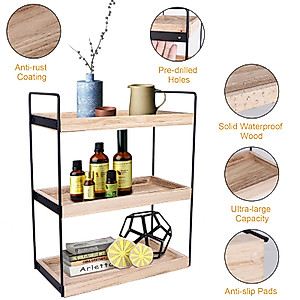 Kmise 3 Tier Bathroom Counter Organizer-Bathroom Countertop Storage-Bathroom Counter Shelf-Vanity Organizer Bathroom Counter Tray and Coffee Bar Organizer for Countertop