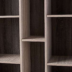 Christopher Knight Home Imogen Modern Two-Toned Faux Wood Bookshelf, Sonoma Grey Oak / Grey Oak / Black