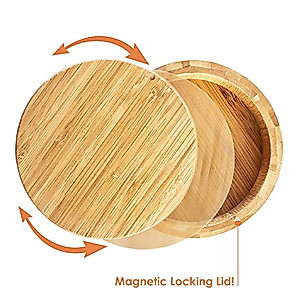 Totally Bamboo Barkeeper's Salt Box, Margarita Salt Rimmer for Cocktail Drinks, Home Bar Accessory with Magnetic Swivel Lid