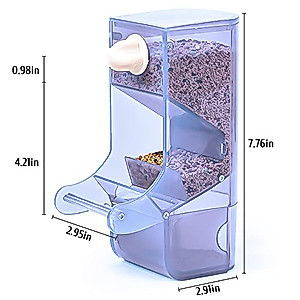 Hamiledyi Parrot Automatic Feeder No Mess Bird Feeder for Cage Parakeet Seed Food Container Plastic Lovebirds Cage Accessories for Small Conures Budgies Canary Finches(Blue)