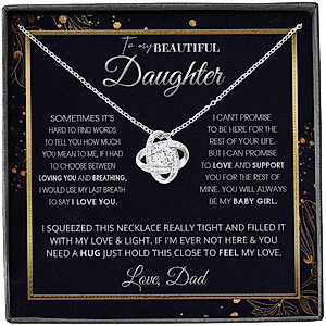 Fa Gifts To My Daughter Necklaces Pendants - Father and Daughter Necklace - Gift from Daddy - Luxury Necklace Silver On Birthday, Anniversary - Includes Gift Box! (Graphic Pendants, Silver)