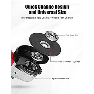 AVID POWER Cordless Angle Grinder with 4-pole Motor, 20V Cordless Grinders Tools w/4.0A Battery & Fast Charger, 4-1/2 Inch Grinding Wheels, Cutting Wheels, Flap Discs and Adjustable Auxiliary Handle