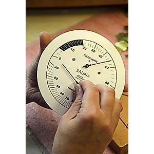 Fischer Sauna Thermometer (°Fahrenheit) & Hygrometer 6.7 Inch, 188TH-03F - Made in Germany