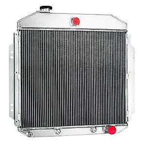 Ford F100 Radiator, Aluminum Radiator for 1957 1958 1959 1960 Ford F100 Pickup with Chevy V8 Config, 4 Row Radiator