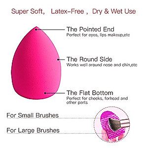 Makeup Brushes 16PCs Makeup Brushes Set with 4PCs Beauty Blender Sponge and 1 Brush Cleaner Premium Synthetic Foundation Brushes Blending Face Powder Eye Shadows Make Up Brushes Tool(Marble)