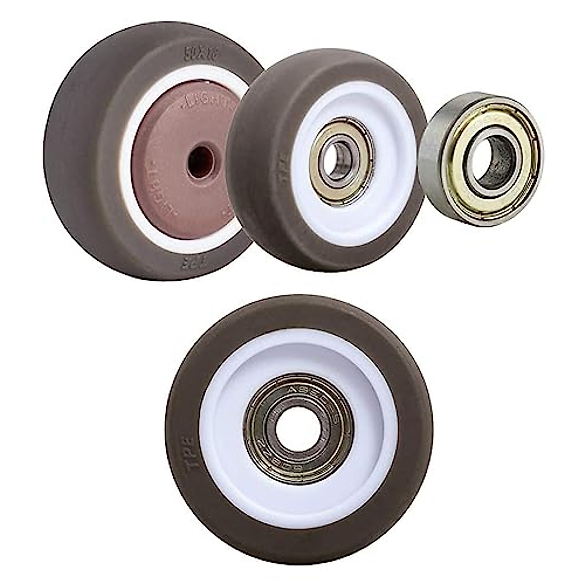 Castor Wheels Moving Caster Wheels Caster Rubber Wheel, for Transport Furniture Fixed Castor Wheels 25mm,Rubber Fixing Castors 50mm,Set of 4 (Size : 2inch)