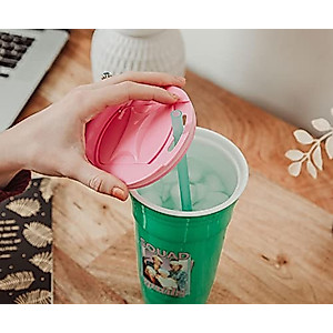 Silver Buffalo Golden Girls Squad Goals Photo Plastic Tumbler with Lid and Straw, 32 Ounces