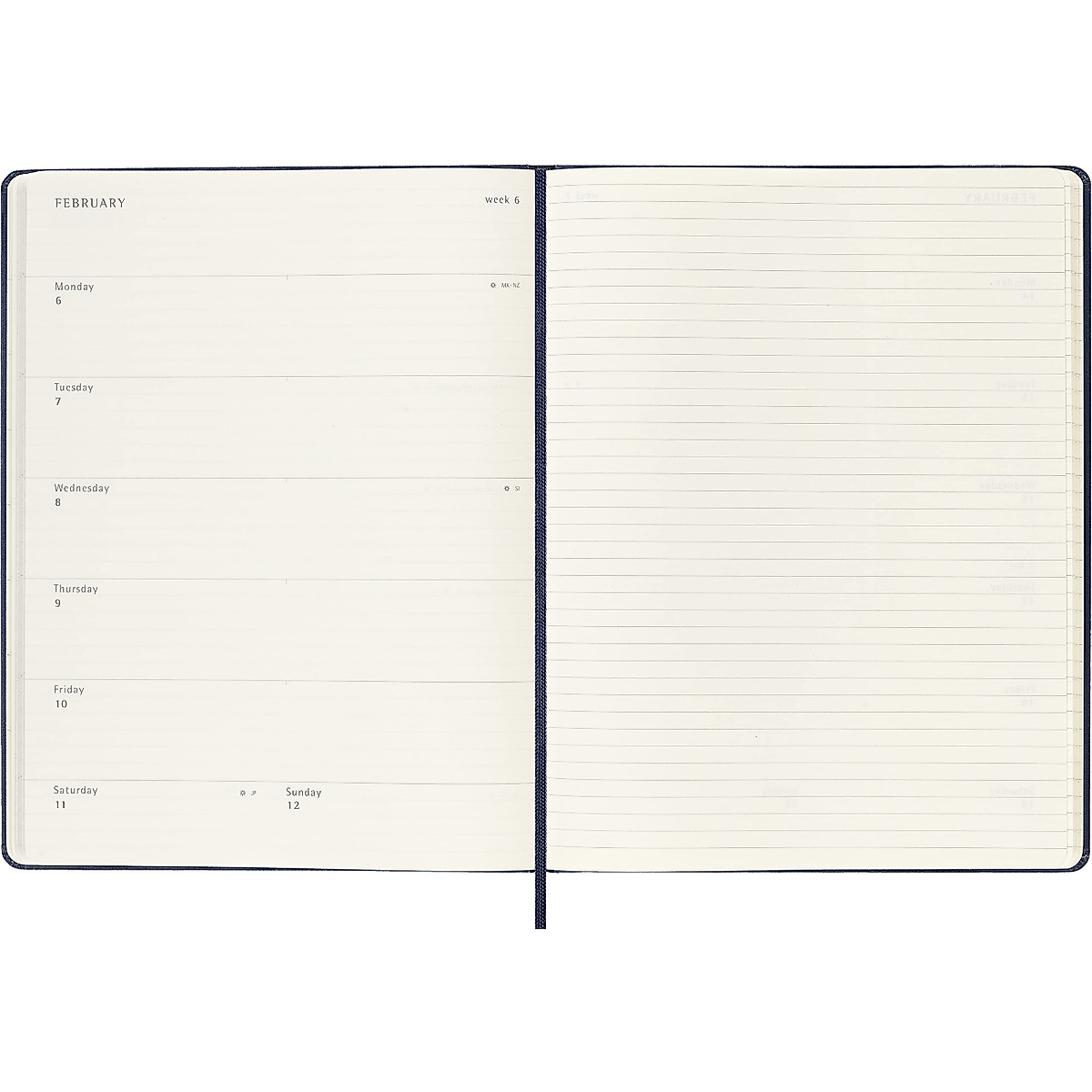 Moleskine Classic 18 Month 2022-2023 Weekly Planner, Hard Cover, XL (7.5" x 9.75"), Sapphire Blue
